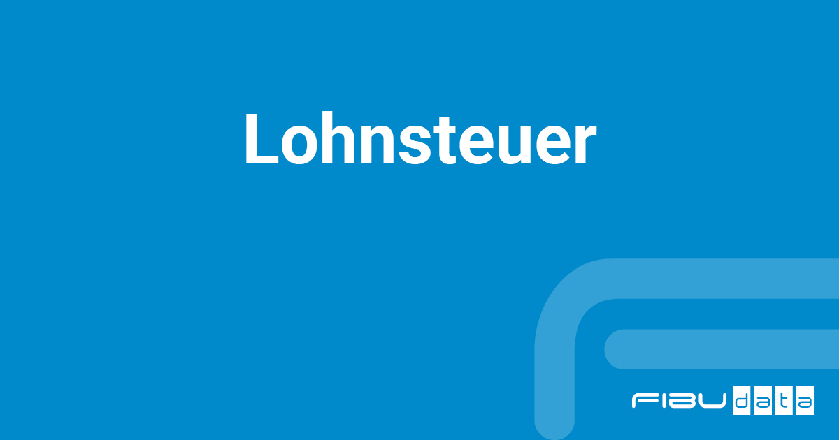 Was Ist Lohnsteuer Fibudata Softwareentwicklung